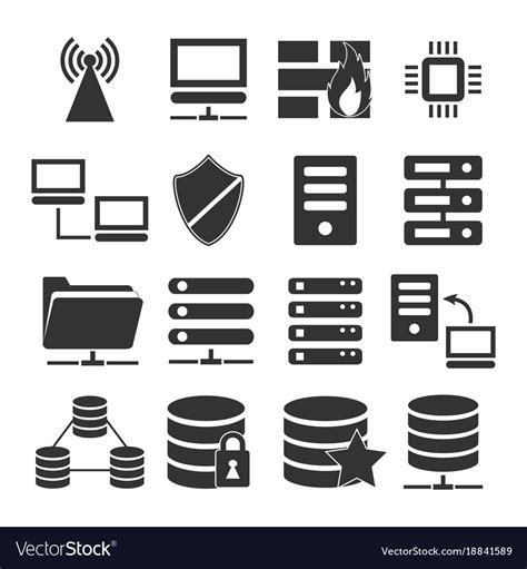 Server Icon Set Royalty Free Vector Image VectorStock