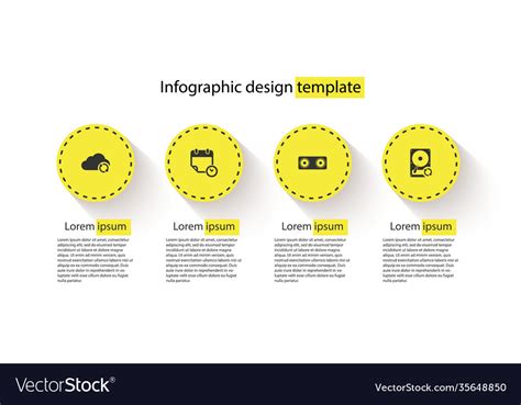 Set Cloud Sync Refresh Calendar And Clock Stereo Vector Image
