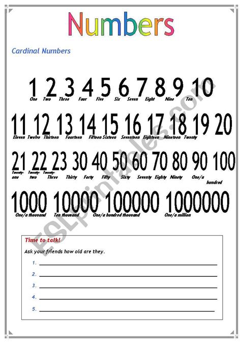 Numbers Activity Esl Worksheet By Rafa Brasil