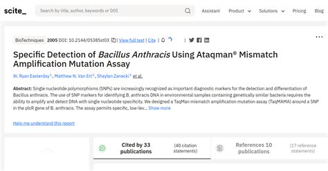 Specific Detection Of Bacillus Anthracis Using Ataqman® Mismatch
