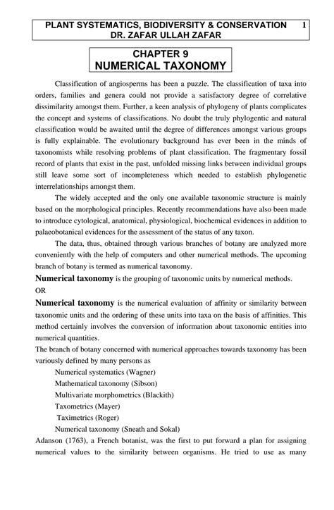 SOLUTION Numerical Taxonomy Studypool