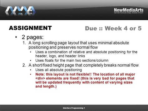 interface programming 1 week 3 interface programming 1 calendar ppt