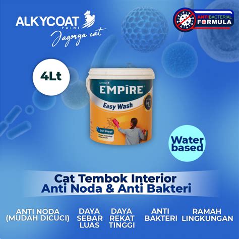 Jual CAT TEMBOK INTERIOR EMPIRE EASY WASH Cat Tembok Anti Noda Dan Anti Bakteri LITER