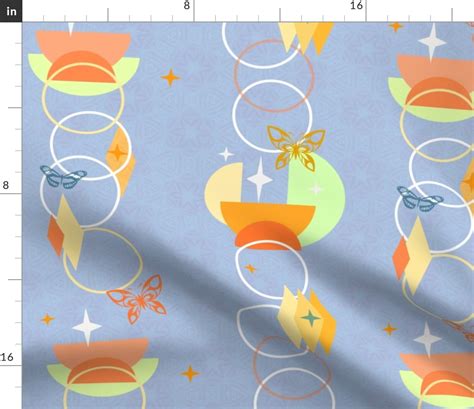 Flutterby Blue Bubbles Fabric Spoonflower
