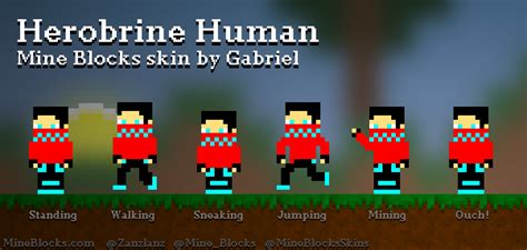 Mine Blocks Herobrine Human Skin By Gabriel