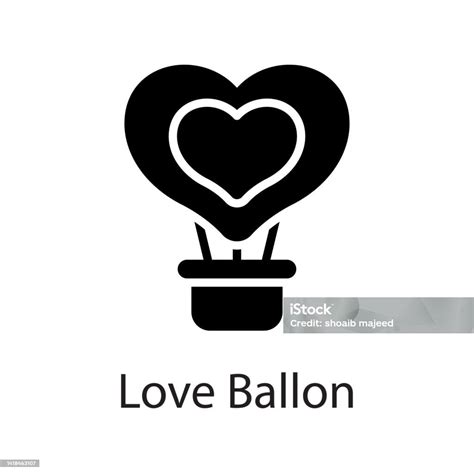 사랑 발롱 벡터 솔리드 아이콘 디자인 일러스트 레이 션을 흰색 배경에 Eps 10 파일 개념에 대한 스톡 벡터 아트 및 기타 이미지 개념 로맨스 모던 양식 Istock