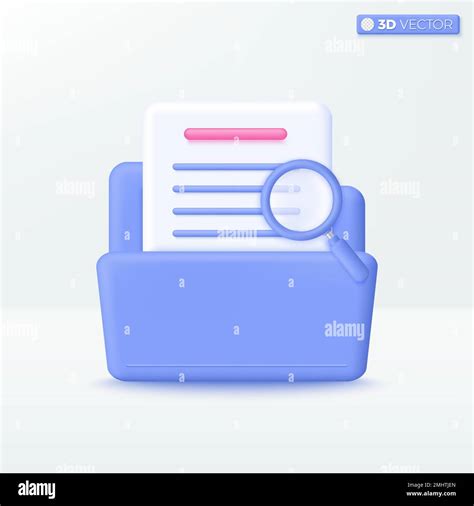 Folder With Find File Icon Symbol Magnifying Glass Thorough Search