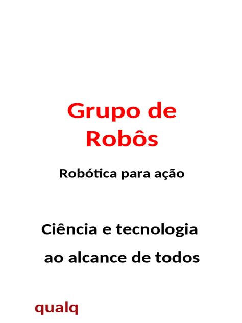 Robótica Educativa Pdf Robótica Robô