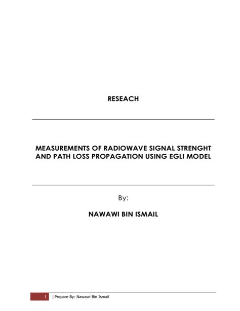 Radiowave Propagation Path Loss Measurements