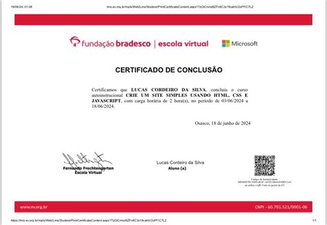 Curso Crie Um Site Simples Usando Html Css E Javascript Concluído Durante O Curso Desenvolvi