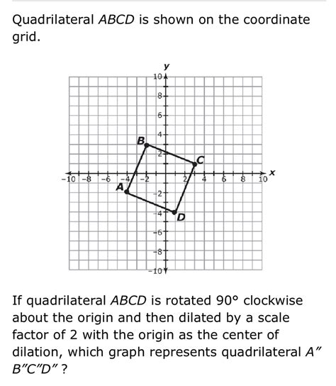 Solved Quadrilateral Abcd Is Shown On The Coordinate Grid If