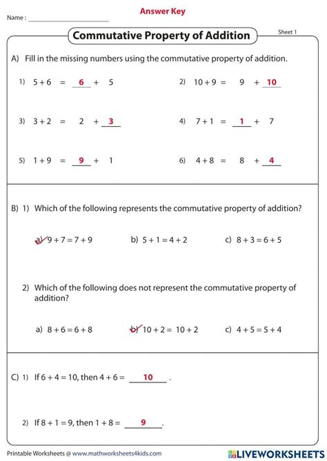 Free Property Of Addition Worksheet Download Free Property Of Addition