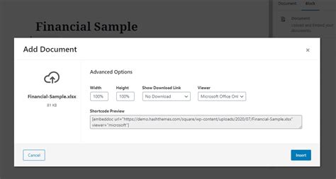 How To Embed PDF Spreadsheet Word File In WordPress Blog
