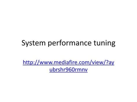 Performance Tuning Ppt