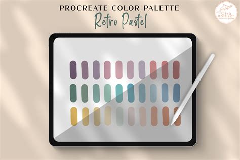 Pastel Procreate Color Palette Soft Retro Color Swatches By Olya Haifisch TheHungryJPEG