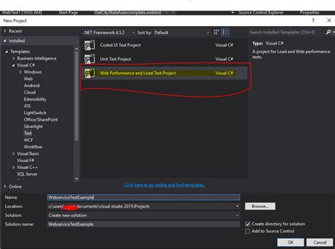 Learning Corner Web Service Test With Visual Studio