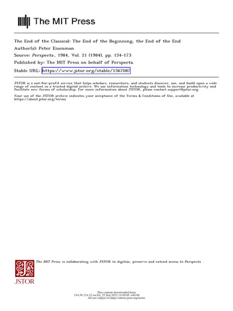 The End Of The Classical The End Of The Beginning The End Of The End Pdf Reason Truth