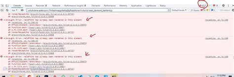 recaptcha already been rendered error keeps repeating in console