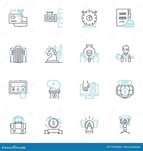Internet Communication Linear Icons Set Online Connectivity Social Digital Collaboration