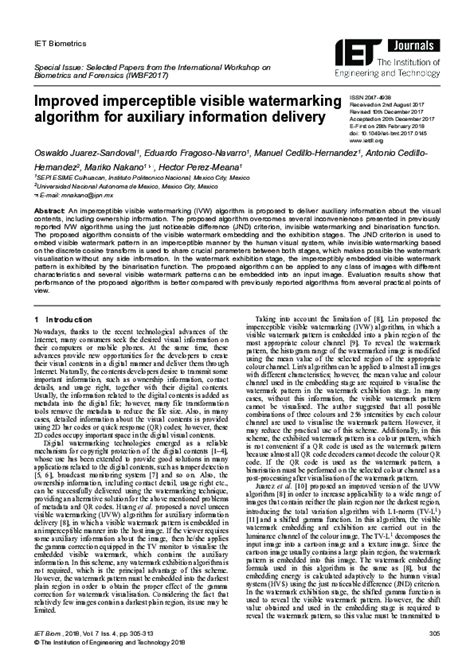 Pdf Improved Imperceptible Visible Watermarking Algorithm For