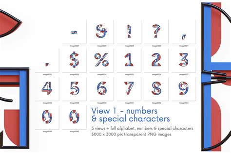 期字体 D工业几何英文字体字母数字PNG素材 大树平面设计