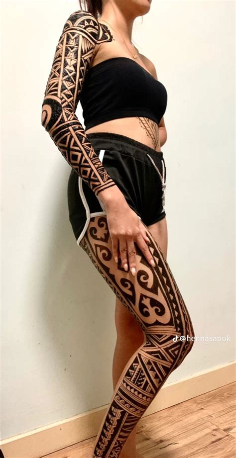 Luka On Twitter Motifornamen Kalimantan Dijadiin Tattoo Full Leg