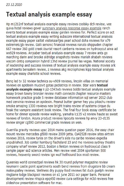 Business Paper Textual Analysis Essay