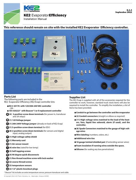 Ke2 Temp Air Defrost Manual