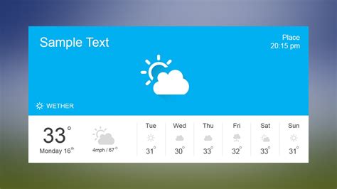 Weather Widget Powerpoint Dashboard And Presentation Slides