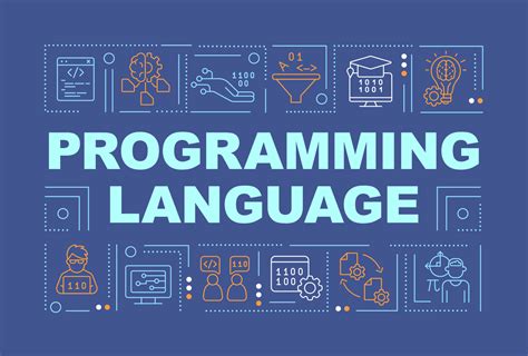 Programming Language Word Concepts Dark Blue Banner 16090012 Vector Art