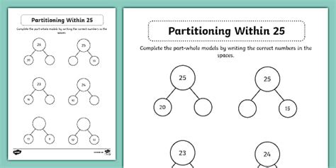 👉 New Partitioning Within 25 Activity Sheet Twinkl Ks1