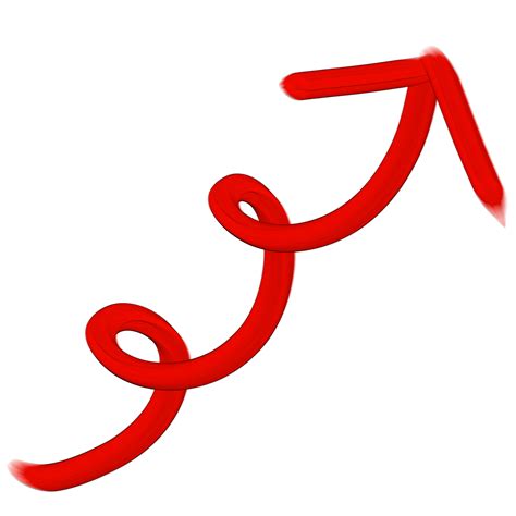 Red Arrow Icon The Red Arrow Indicated The Direction Symbol Curved Arrow Sign 3d Style