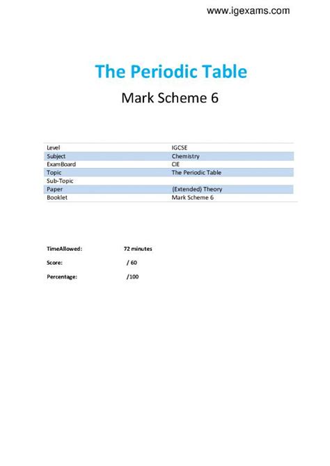 Pdf Printable Periodic Table 195009 6 The Periodic Table Ms Igcse Cie