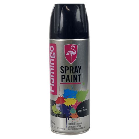 Flamingo Gloss Black Aero Spray Paint 450ml F056 39 Automegastore