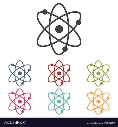 Atom Icons Set Royalty Free Vector Image Vectorstock