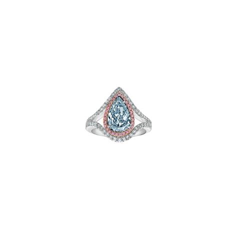 Platinum 213ct Very Light Blue Pear Cut Diamond Pink Diamond And