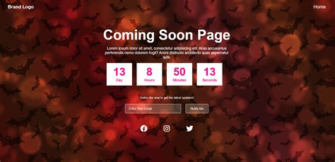 Coming Soon Website Design Using Html Css And Javascript