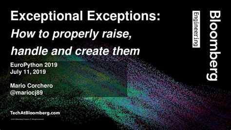 Exceptional Exceptions Europython 2019 Speaker Deck