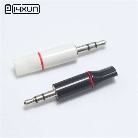 Pcs Mm Stereo Headset Plug Pole Audio Plugs Adaptor Connector For Earphone Ect White