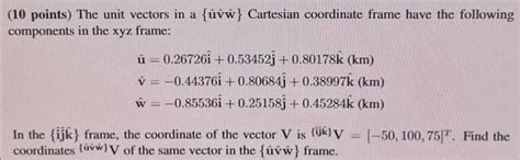 solved components in the xyz frame