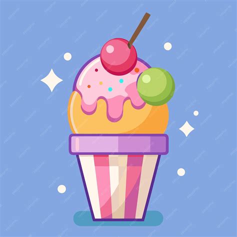 Ice Cream Clipart Cartoon Illustration Drawing Premium Ai Generated Vector