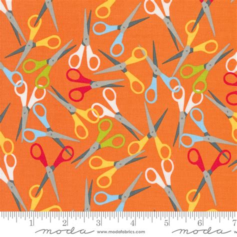 Back To School Scissors Scissors Orange Sew Lux Fabric
