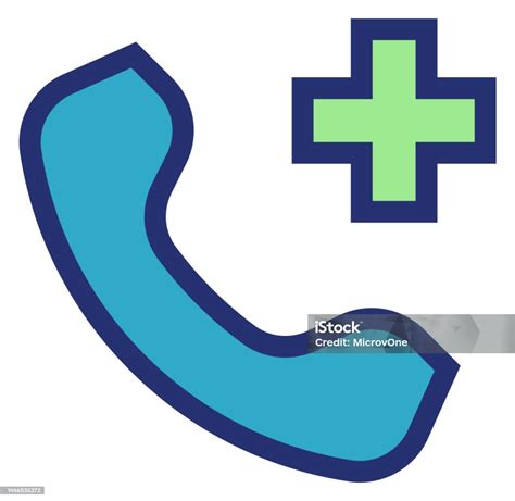 의료 응급 라인 색상 아이콘입니다 의료 전화 개념에 대한 스톡 벡터 아트 및 기타 이미지 개념 건강 진단 건강관리와 의술 Istock