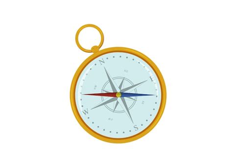 Magnetkompass Vektor Illustration Seekompass Isoliert Auf Weißem Hintergrund Premium Vektor