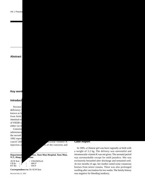 pdf vitamin k deficiency bleeding revisited dokumen tips