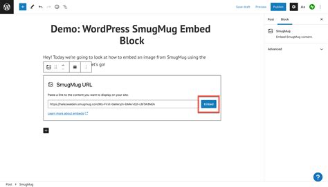 How To Use The Wordpress Smugmug Embed Block