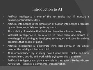 Introduction of ai | PPT | Technology Industry | Industries