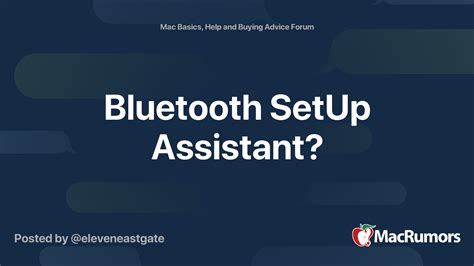 Bluetooth Setup Assistant Macrumors Forums