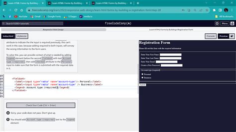 Learn Html Forms By Building A Registration Form Step Html Css The Freecodecamp Forum