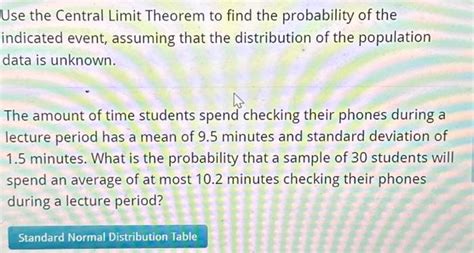 Solved Use The Central Limit Theorem To Find The Probability Chegg